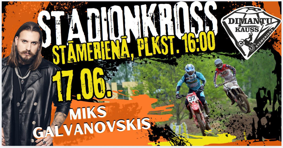 Tiešraide: "11. Dimantu kauss" stadionkrosā Motokrosa sacensības ...